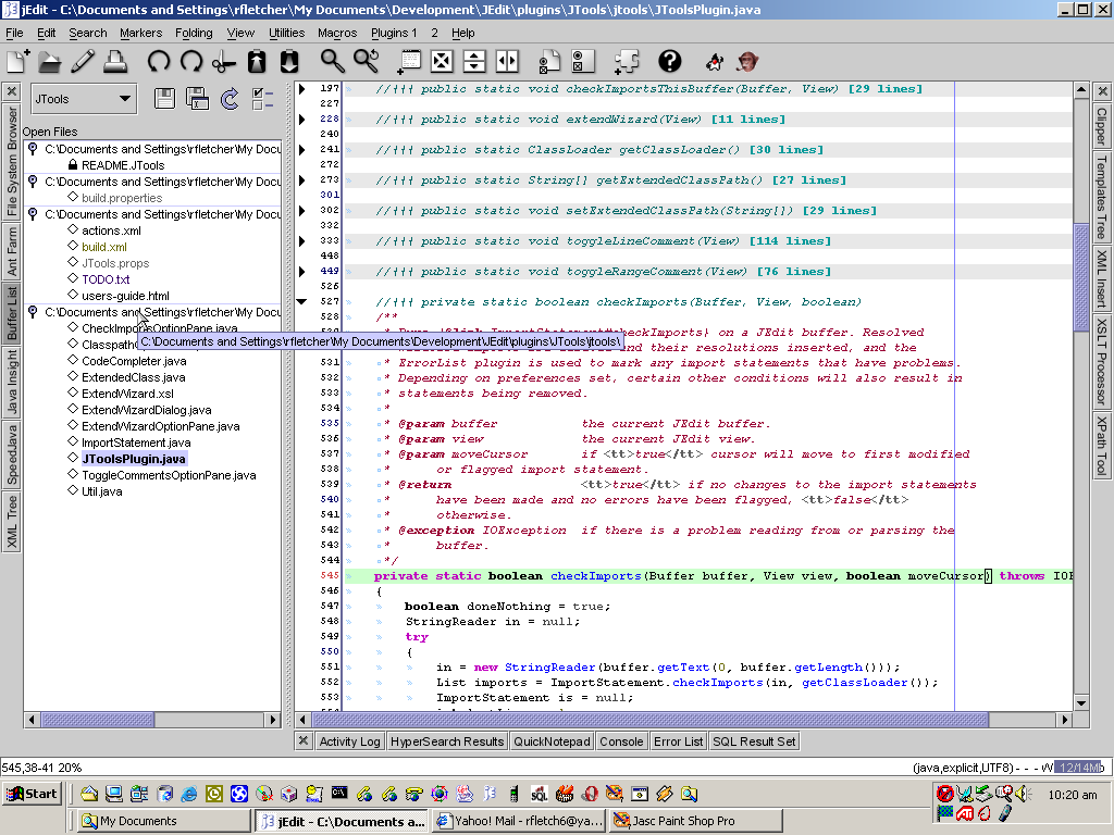 jEdit 4.2 pre3 - Programmier-Editor in JAVA - WinFuture.de